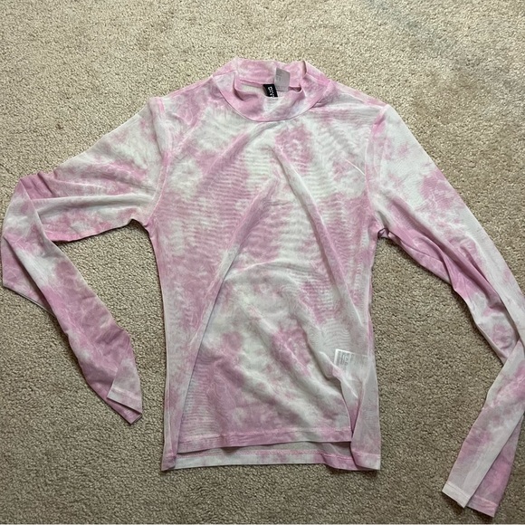 H&M | Tops | Hm Sheer Pink Mesh Top | Poshmark